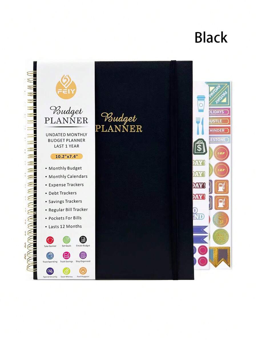 16k Personal Finance Planning & Budgeting Notebook With Stickers & Coil ...