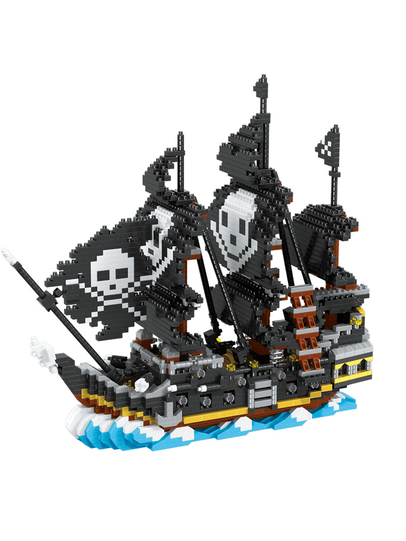 Black Pirate Ship Micro-Particle Building Blocks, Creative And High ...