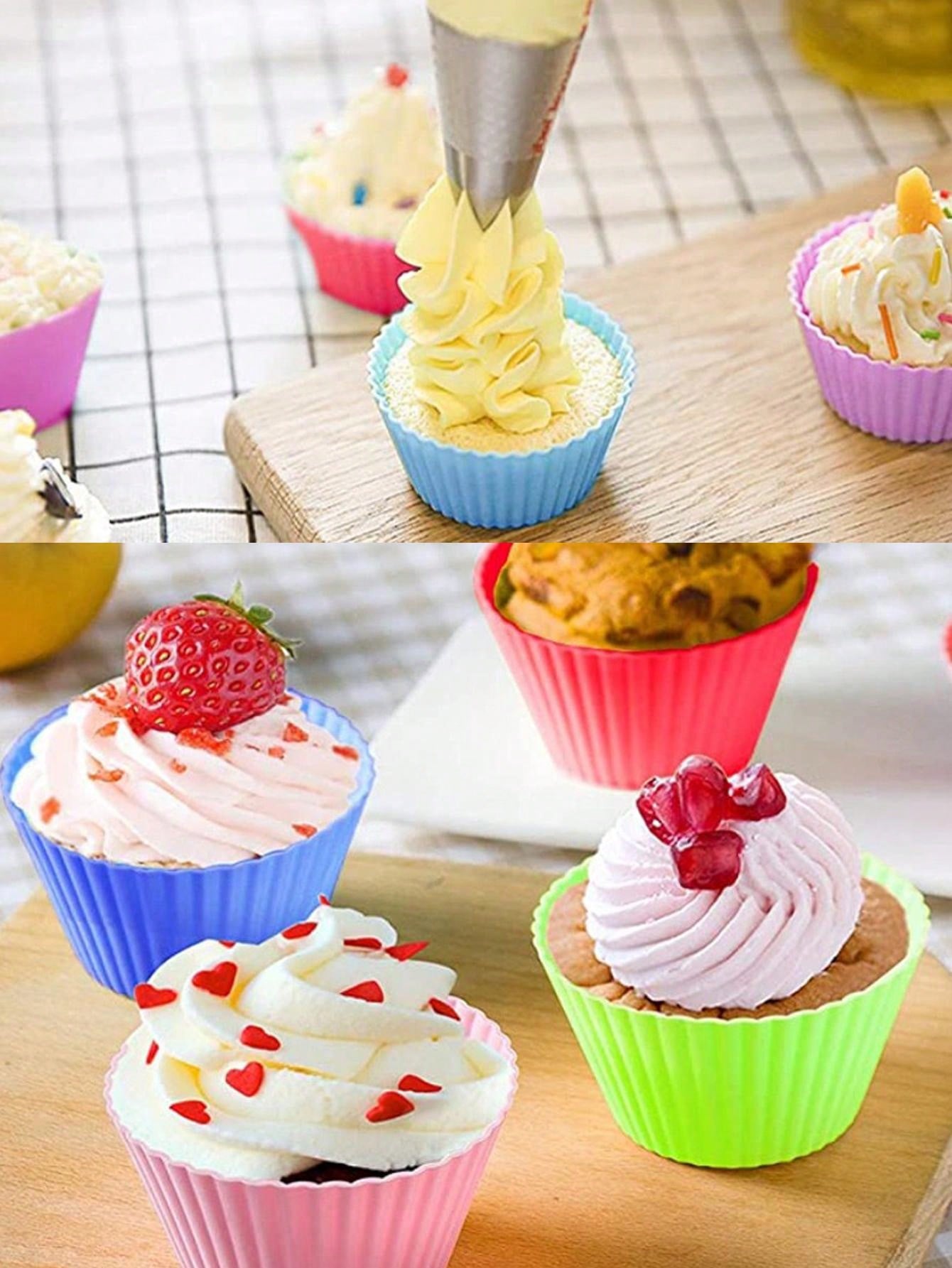 12-Pack Round Silicone Tart Cup 7cm (2.76inch) Cake Cup Muffin Cup ...