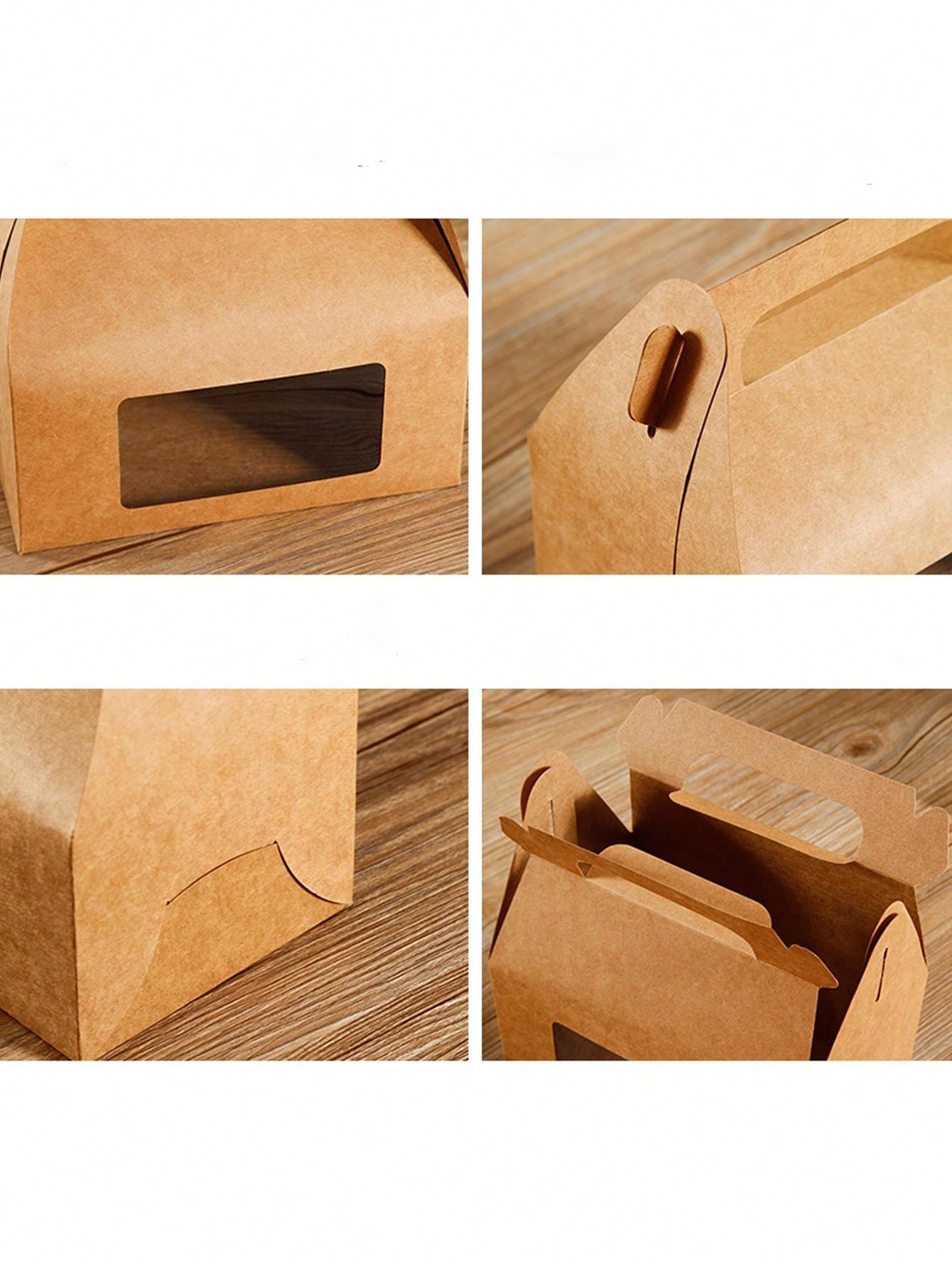 10pcs Windowed Handheld Pastry Box, Baking Packaging Mousse & Egg Tart ...