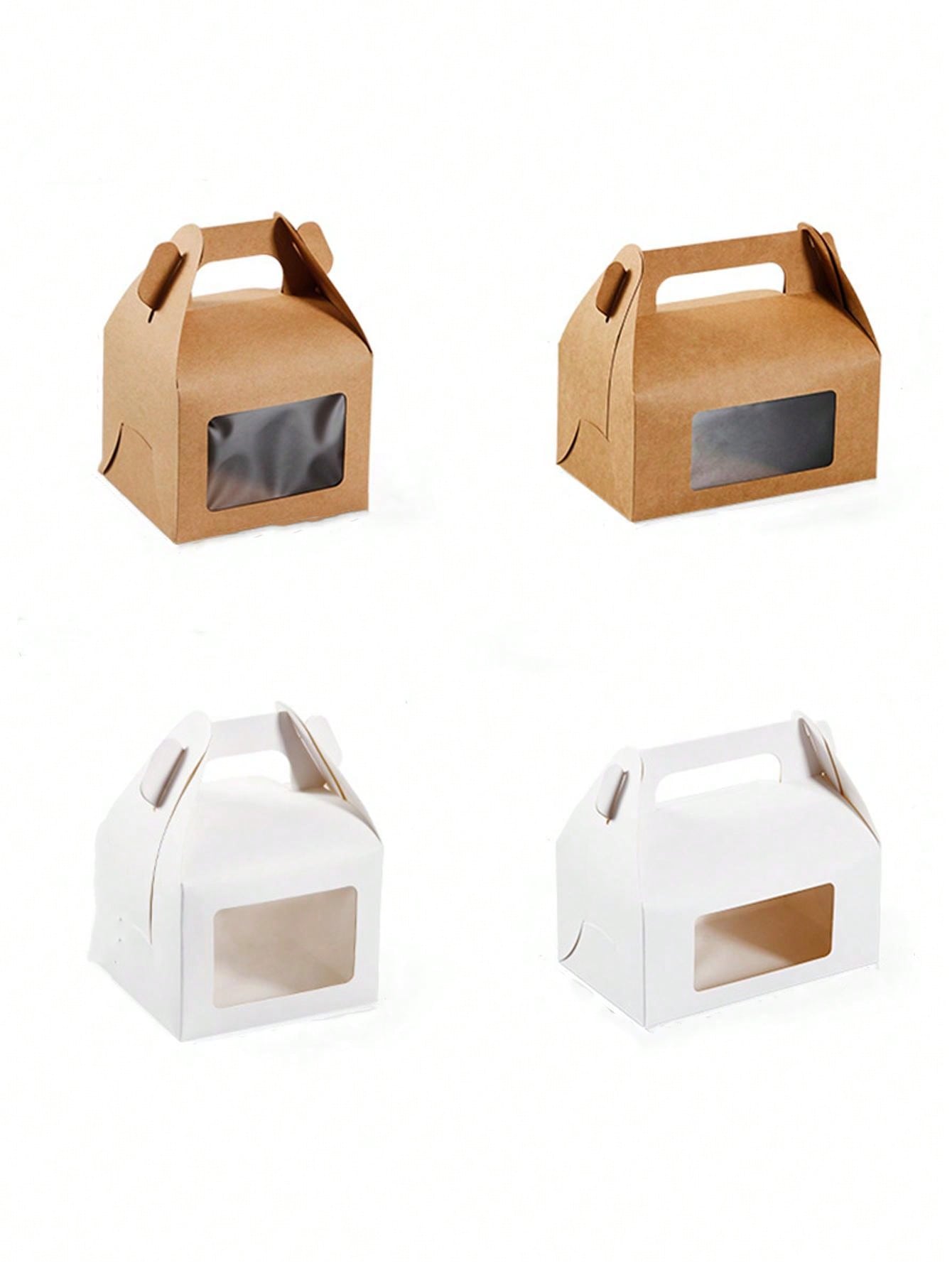 10pcs Windowed Handheld Pastry Box, Baking Packaging Mousse & Egg Tart ...