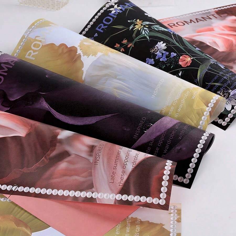 10 Sheets/Pack Flower Wrapping Paper, Colorful Gift Packaging Paper ...