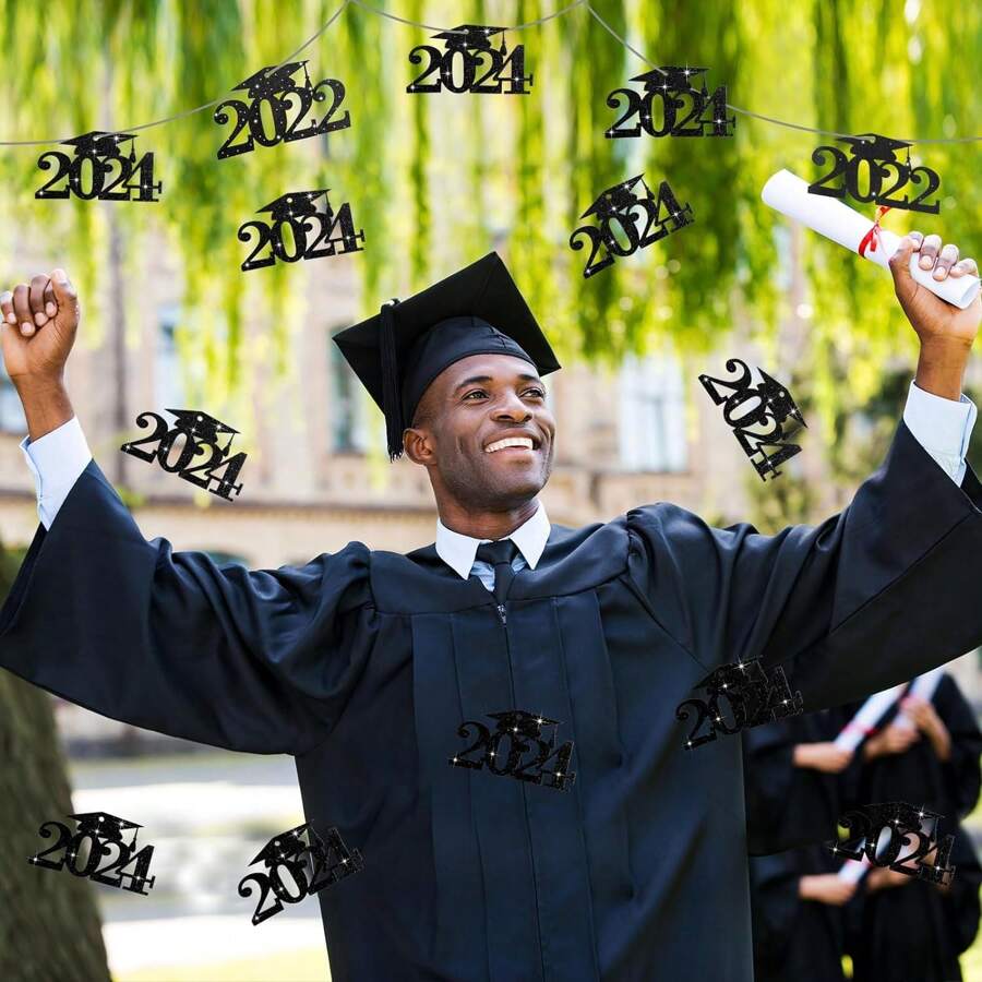 30Pcs Glitter 2024 Graduation Cutouts Tags Class Of 2024 Graduation ...