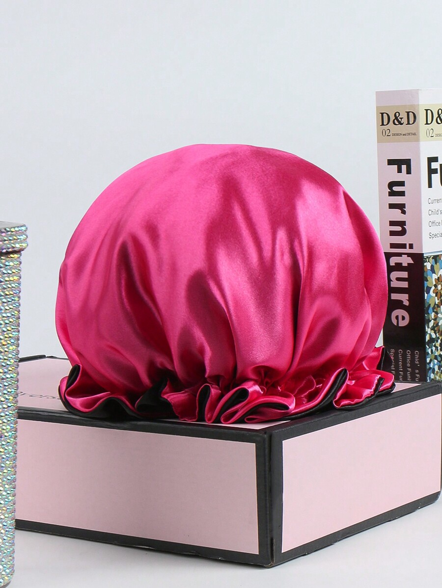 1pc Two Tone Satin Hat Silk Bonnet Satin Bonnet | SHEIN USA