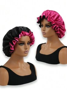 1pc Two Tone Satin Hat Silk Bonnet Satin Bonnet | SHEIN USA