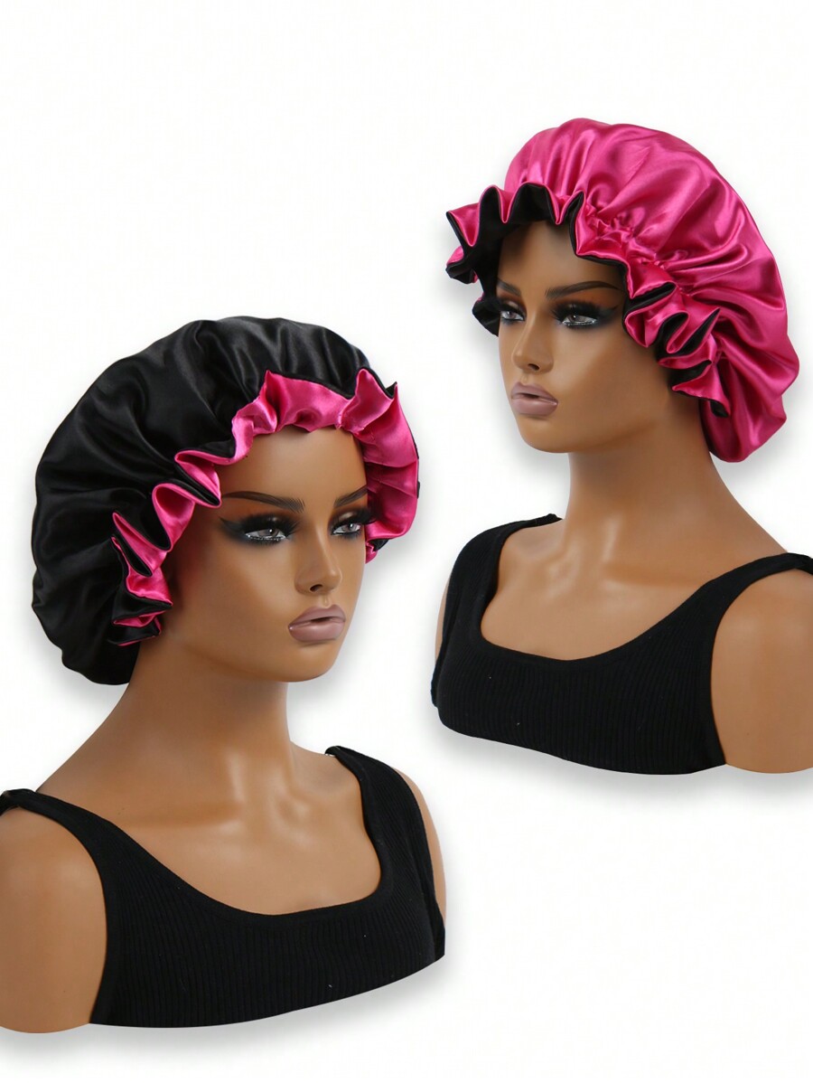 1pc Two Tone Satin Hat Silk Bonnet Satin Bonnet | SHEIN USA