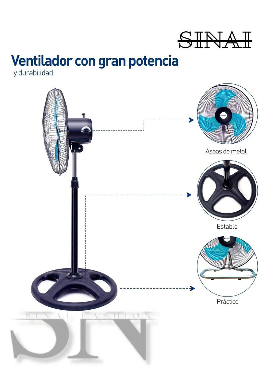SINAI 3 IN 1 Double Frame Fan, 18 Inch Large Fan, 18 Inch Double Frame ...