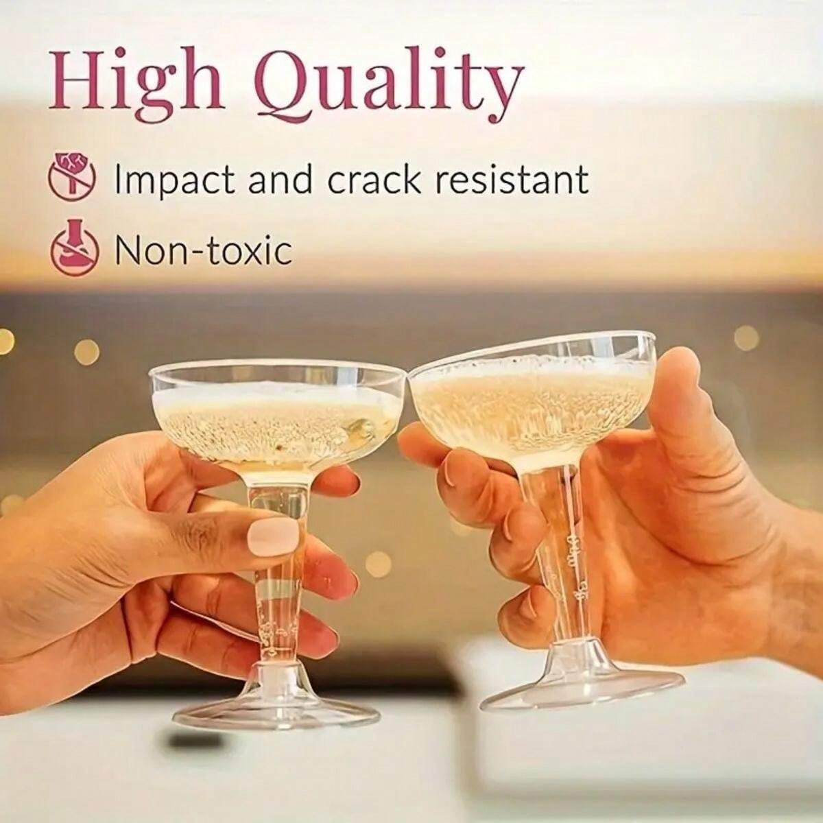 25pcs Plastic Stemware Set - Champagne Flute, Margarita, Martini ...