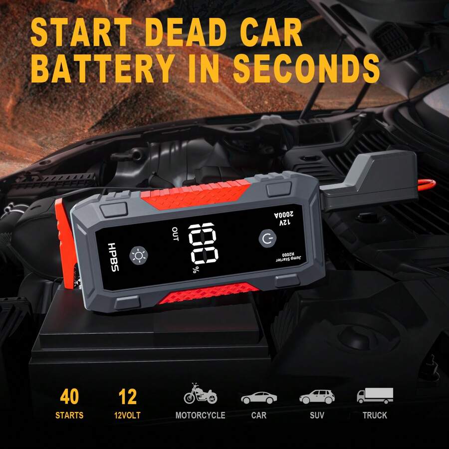 Jump Starter - 2000A Jump Starter Battery Pack For Up To 8L Gas And 6 ...