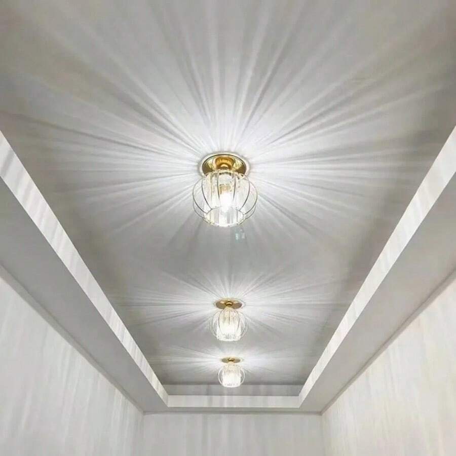 LED Ceiling Light Fixture Modern Semi Flush Mount Crystal Ceiling Light ...