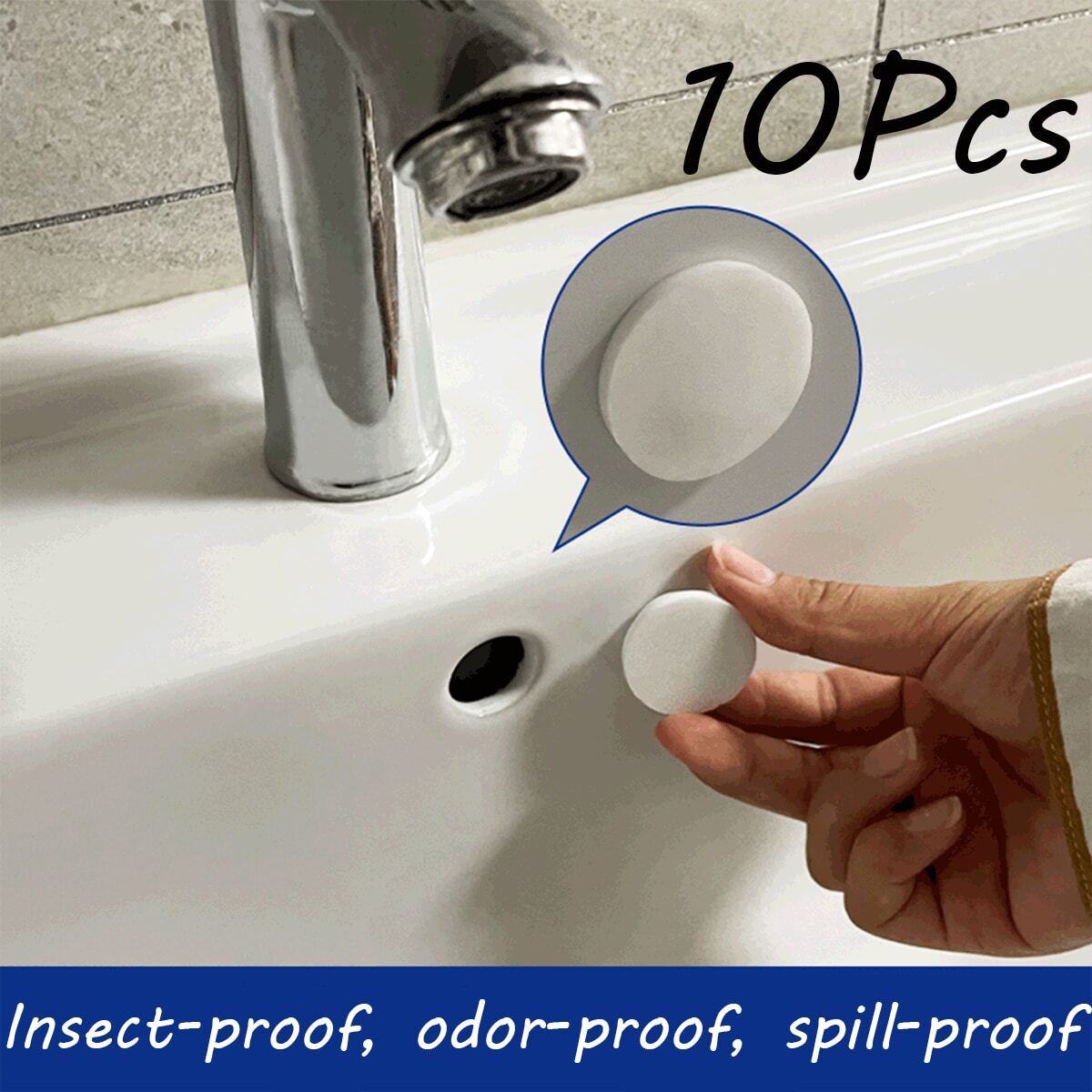 10pcs Drain Seal Wash Basin Overflow Ring Replacement Bath Drain Cap ...