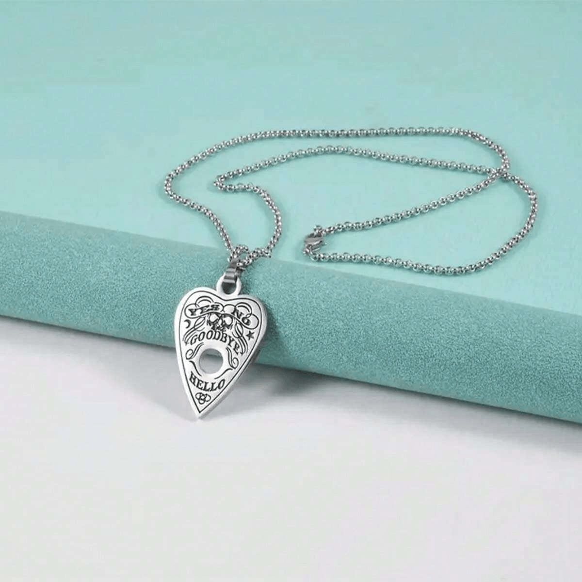 316L Stainless Steel Pendant Ouija Board Planchette Necklace 24 Inch ...