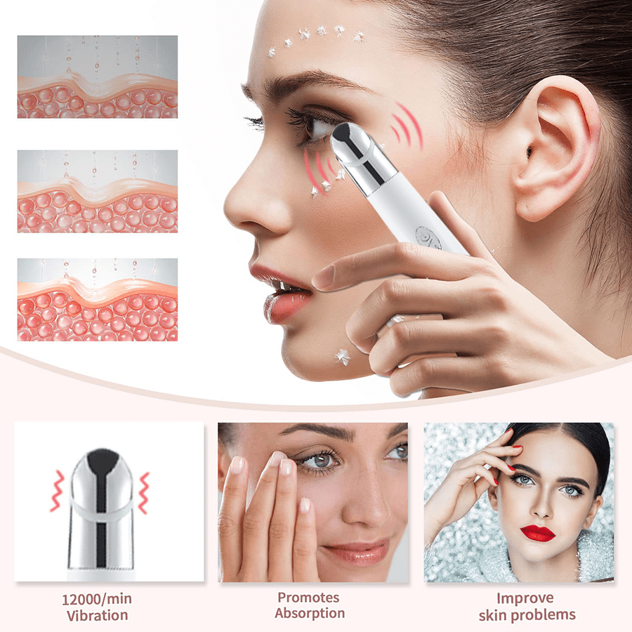 Eye Massager Wand Eye Massager For Dark Circles Eye Bags Puffiness Under Eyes Device For