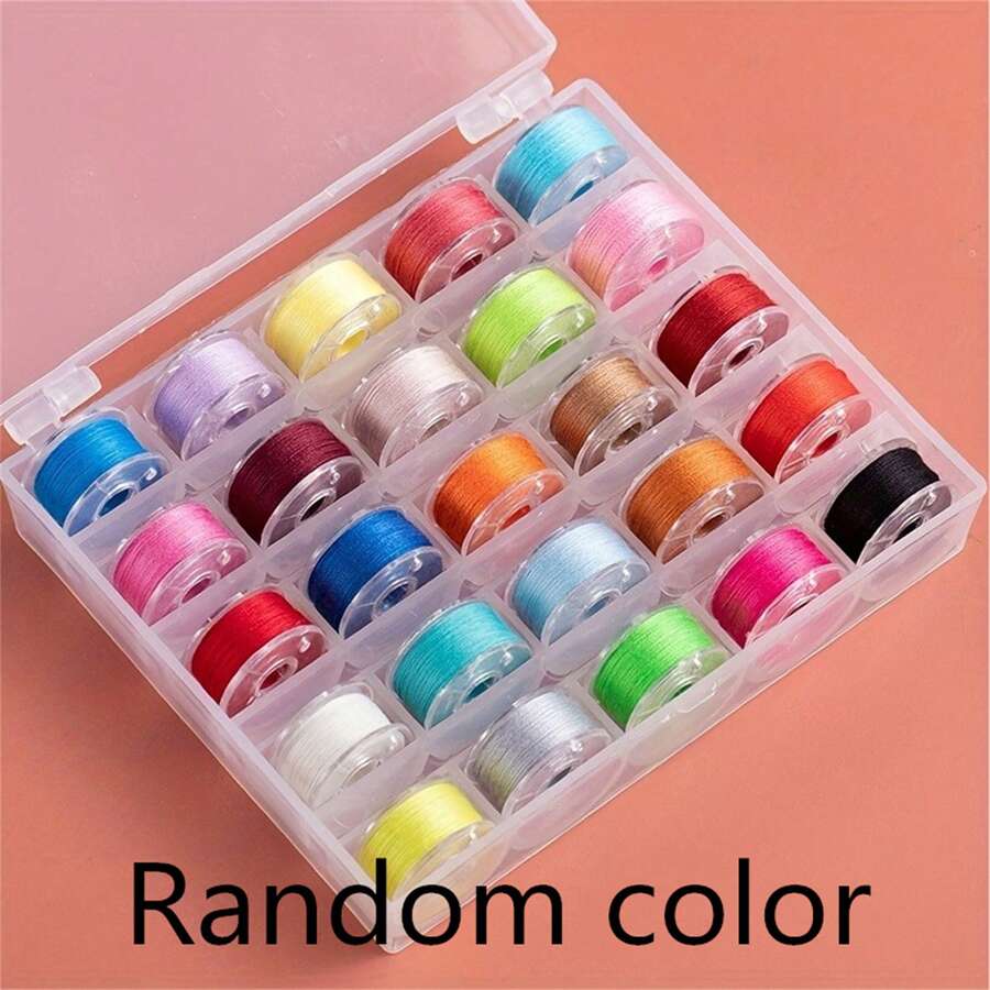 25pc Sewing Machine Bobbins Set - 100% Polyester Pre-Threaded, Easy ...