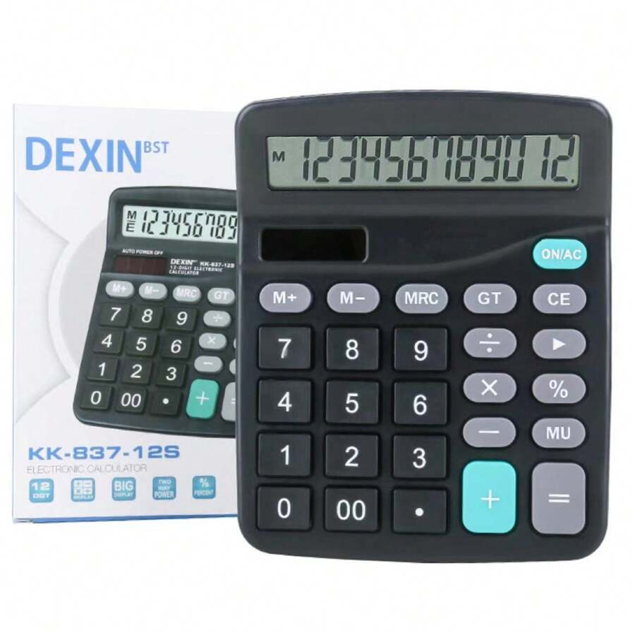12 Digits Solar Power Calculator With Big Display And Dual Power Source ...