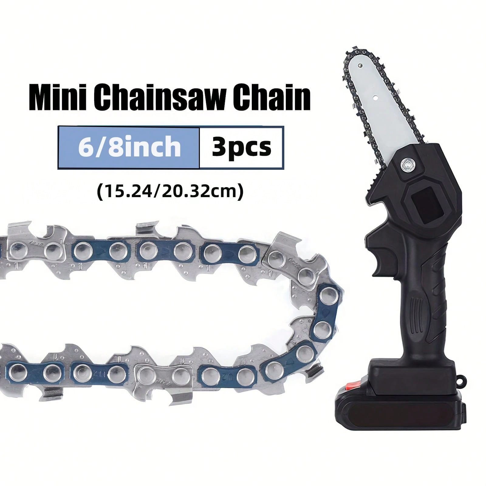 3pcs 6 Inch/8 Inch Mini Chainsaw Chain, 6/8 Inch Replacement Chain For ...