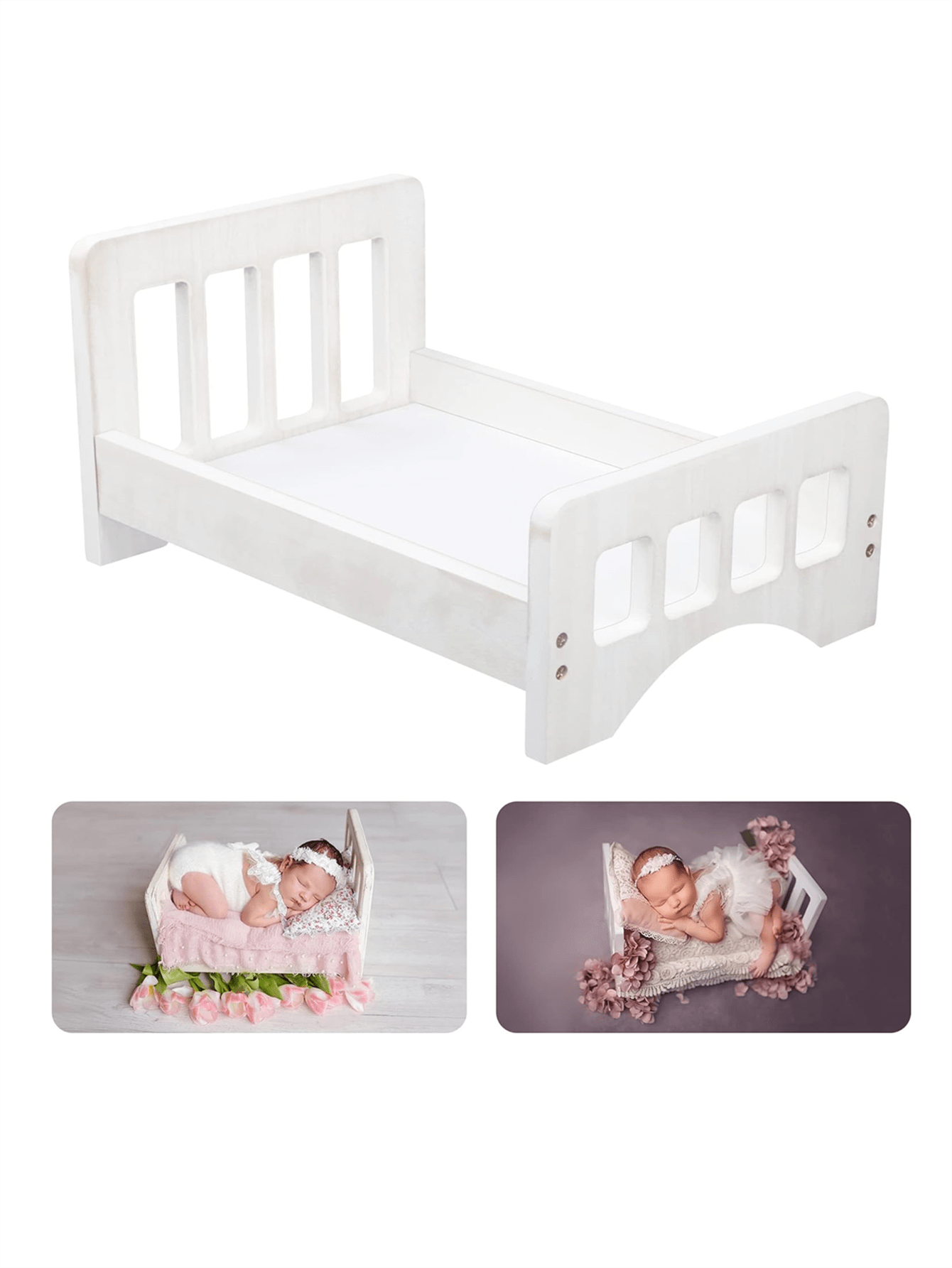 Newborn Photography Prop Wooden Bed Baby Shooting Prop Doll Bed Baby ...