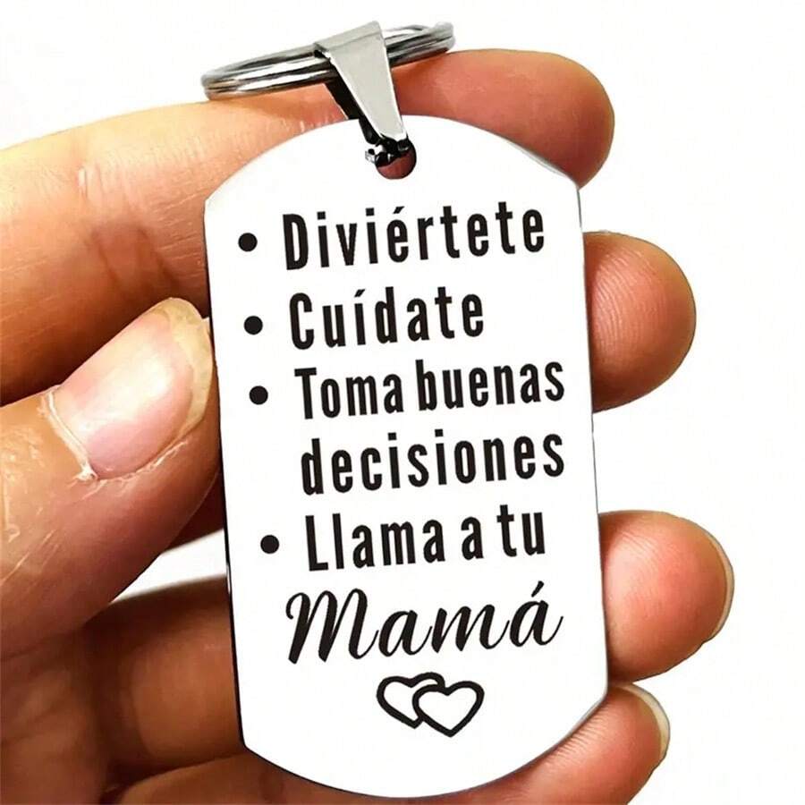 A Spanish Tag Keychain As A Reminder For Your Son & Daughter To Drive ...