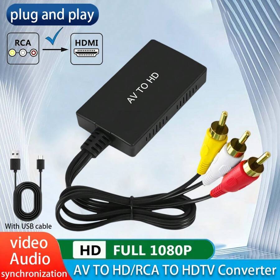 RCA To HDMI, AV To HDMI AV2HDMI Converter For Analog Video Signal To ...