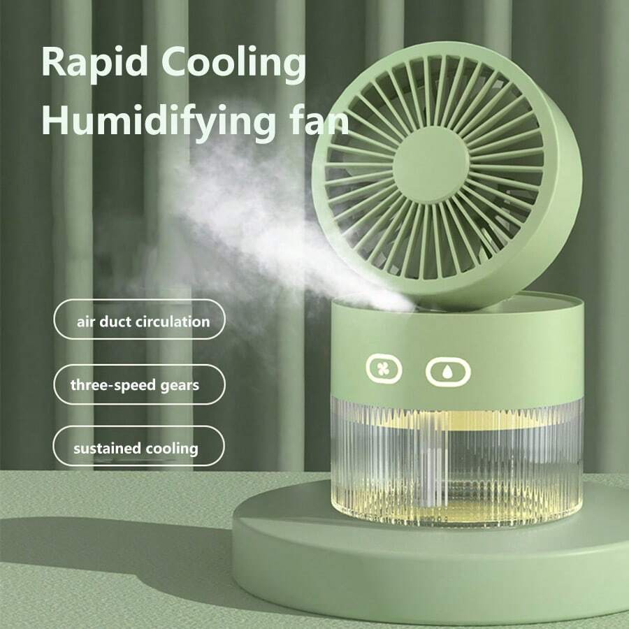 A Water-Cooled Fan Usb Mini Small Fan Desktop Fan Turbo Foldable Cold ...