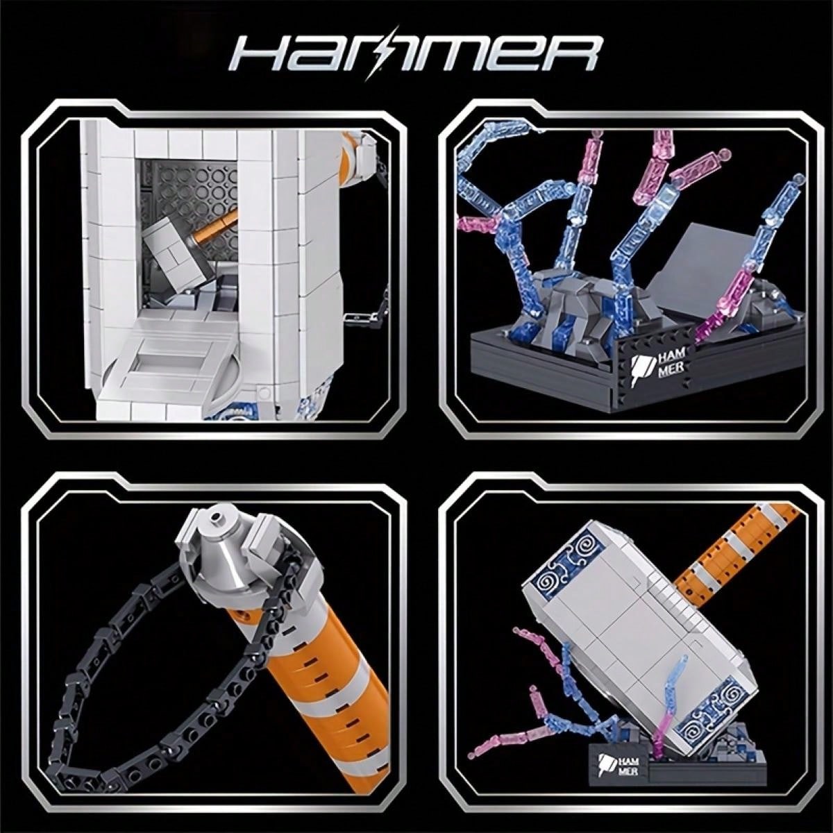 Cool Hammer Building Block Model, Sacred Hammer, 3d Diy Construction ...