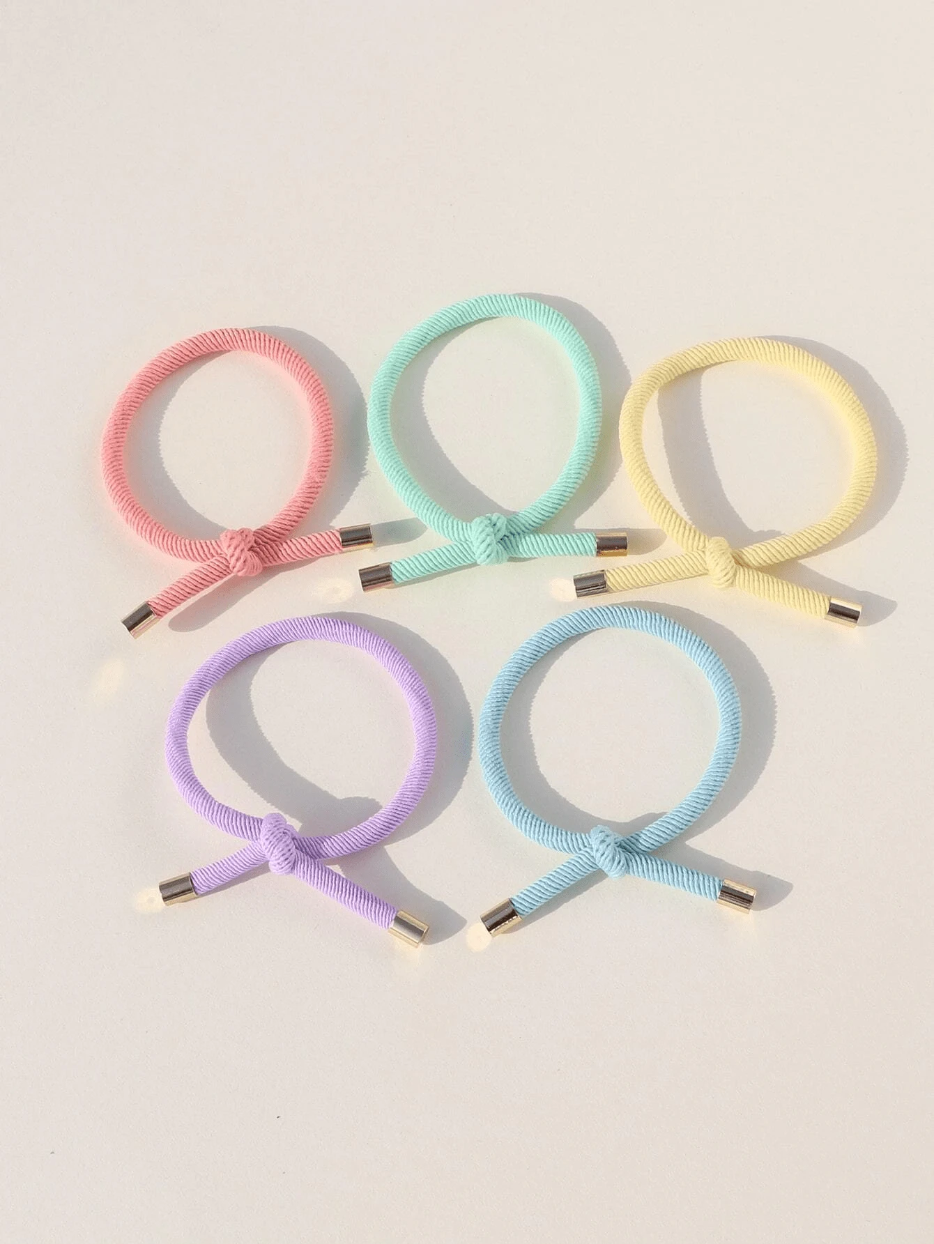 5pcs Simple & High Stretch Hair Ties With Bow Knot, Color Optional ...