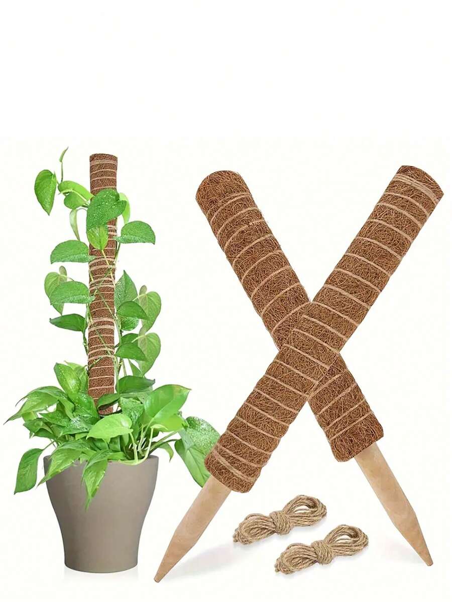 1pc 40cm Wooden Coconut Palm Stick, Non-Dismantle Rambling Frame For ...