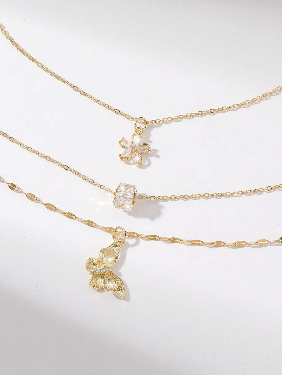 Conjunto de 3 colares femininos elegantes e modernos com design ...