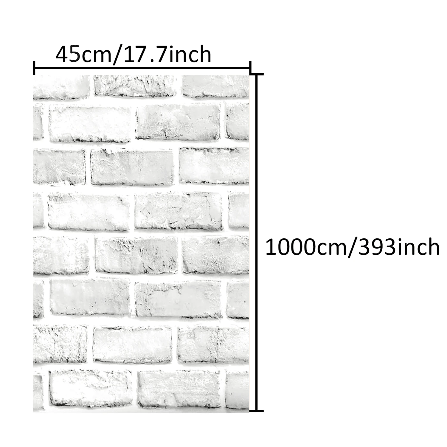 1 Roll Brick Wallpaper Peel And Stick Wallpaper 3D White Gray Brick ...