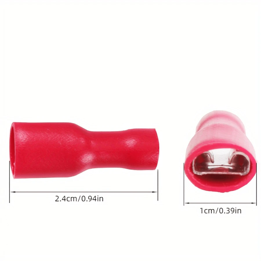 Conjunto De 100 Peças De Terminal De Conector De Fios Prensado A Frio ...