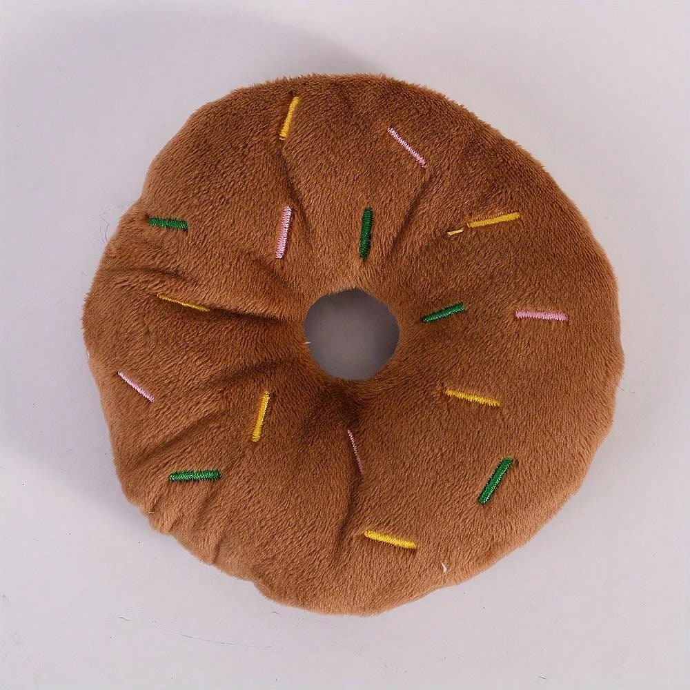 Dog Toy - Donut Shaped Plush Squeaky Toy For Teeth Cleaning ...
