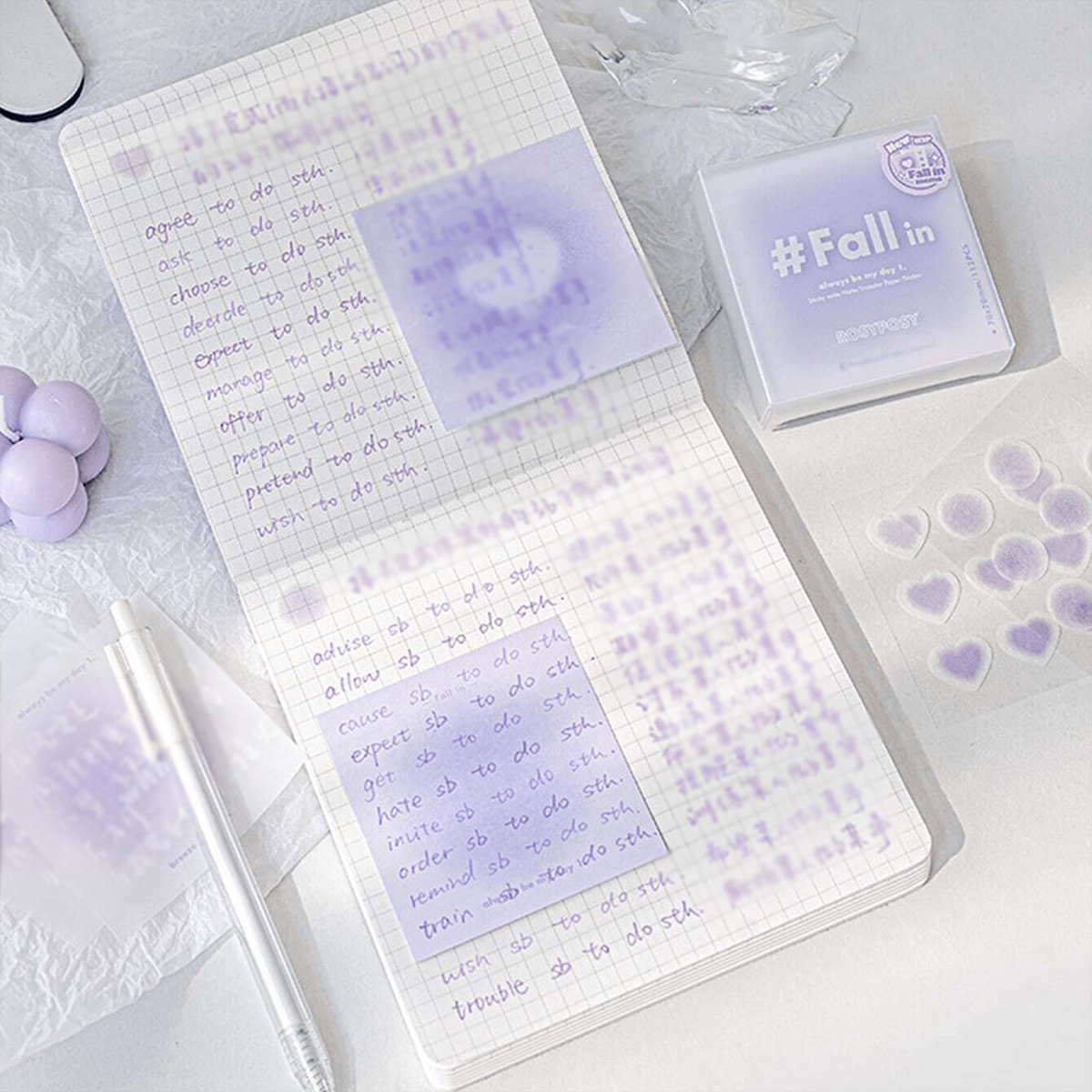 Gradient Blush Multifunctional Sticky Notes Set, Student Memo Pad With ...