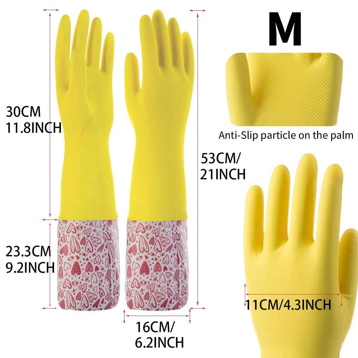 1/3 Pairs Yellow Reusable Rubber Kitchen Dishwashing Gloves, Household ...