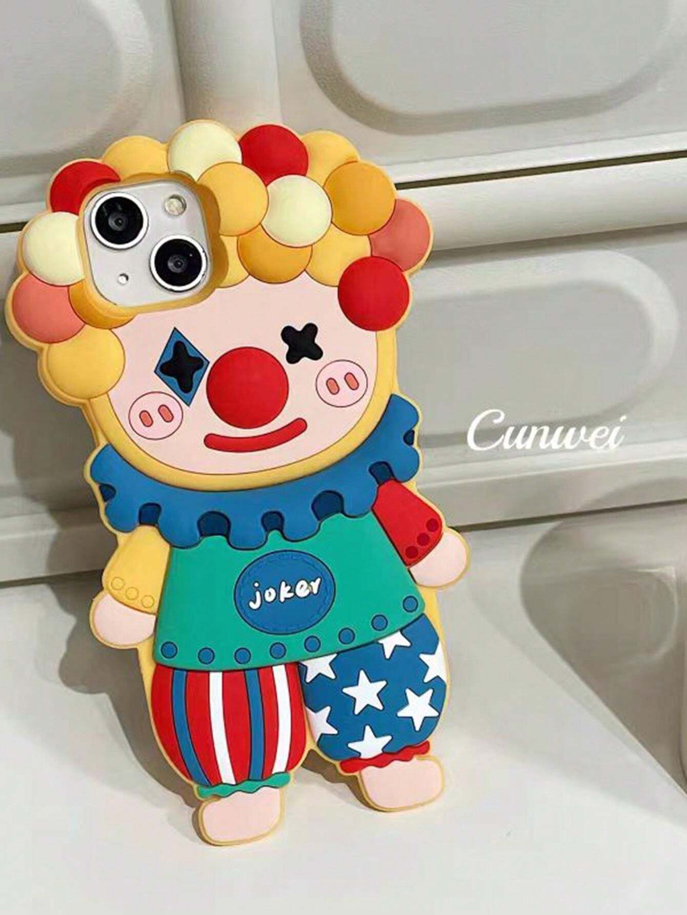 New Fun 3d Clown Design Silicone Phone Case Anti-Fingerprint Full ...