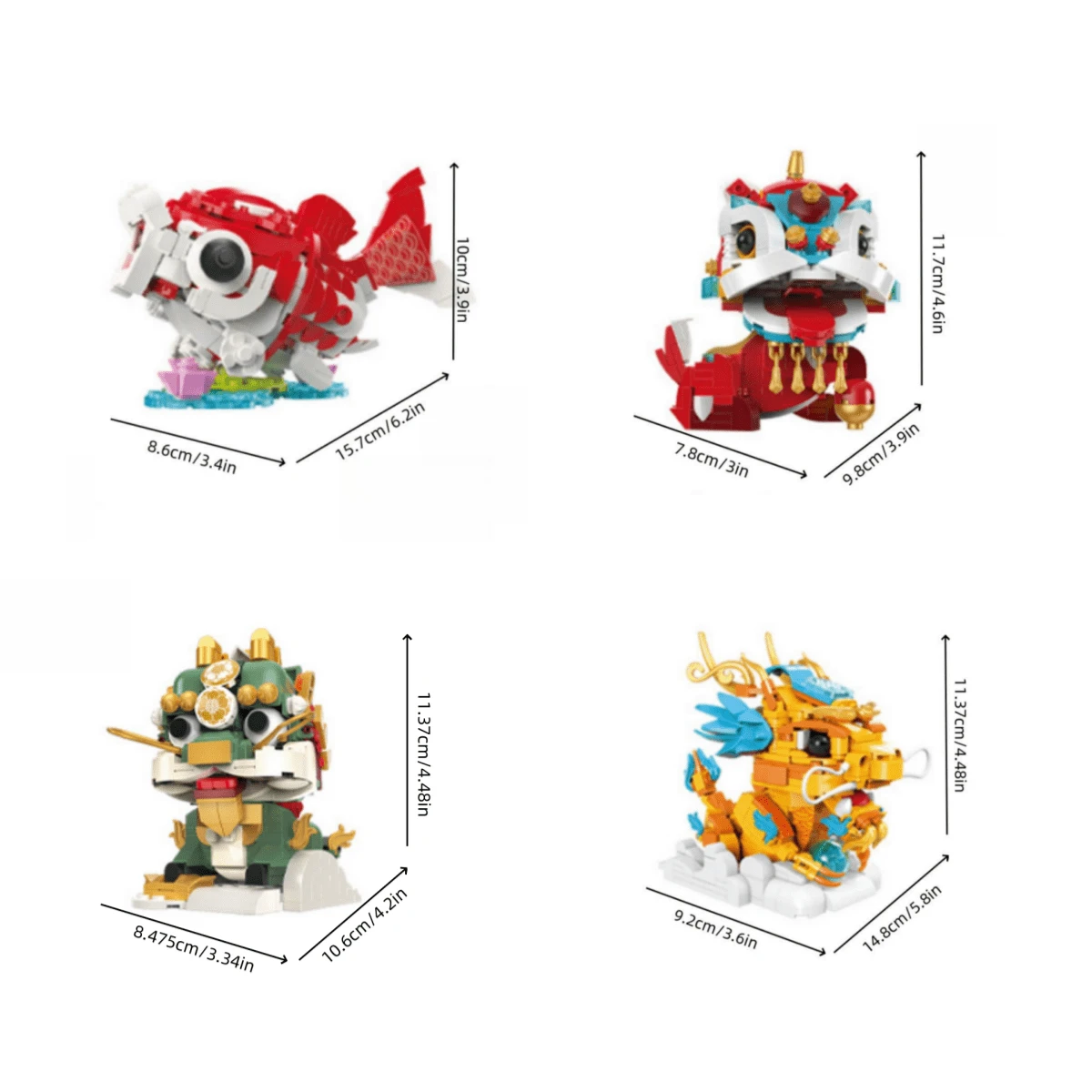 A Set Of Building Block Toys Featuring Traditional Chinese Mythical ...