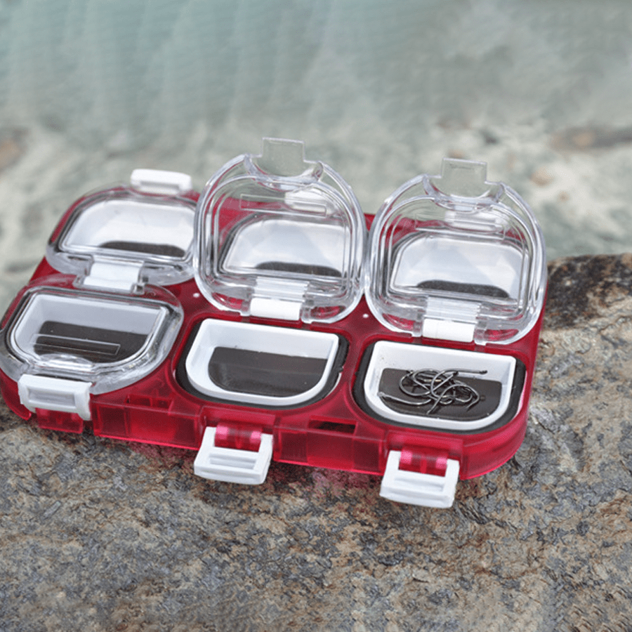 1pc Mini Fishing Hook Box With 6 Compartments And Magnet, Waterproof ...