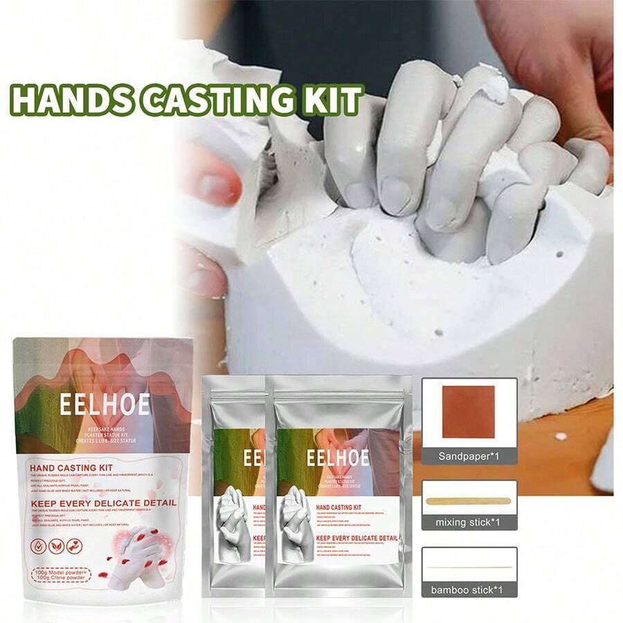 1pc Couple Love Clone Powder Hand Mold Making Kit, 3d Hand & Foot ...