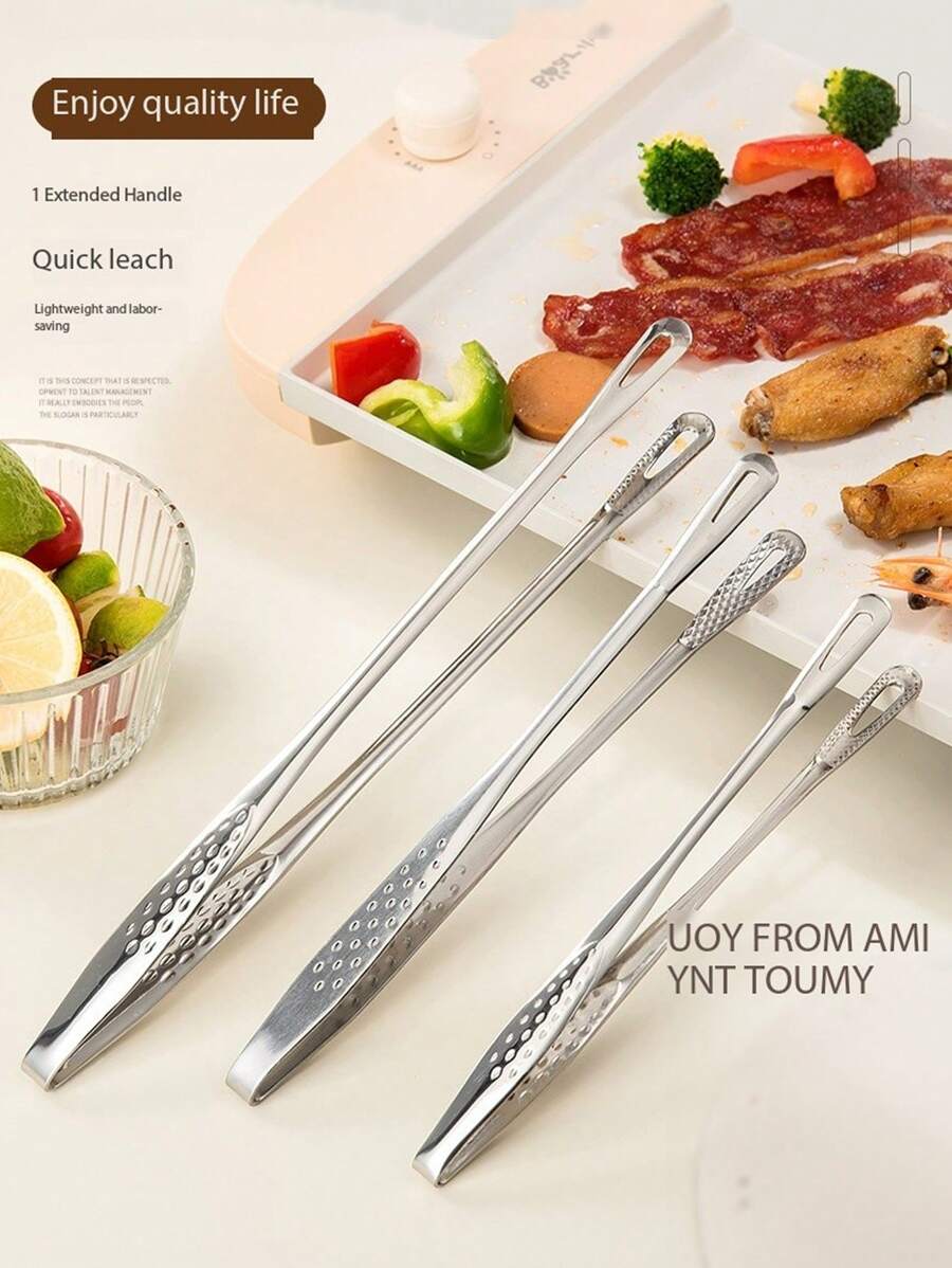 1pc Stainless Steel Food Tongs Korean Bbq Grill Clip Strawberry ...