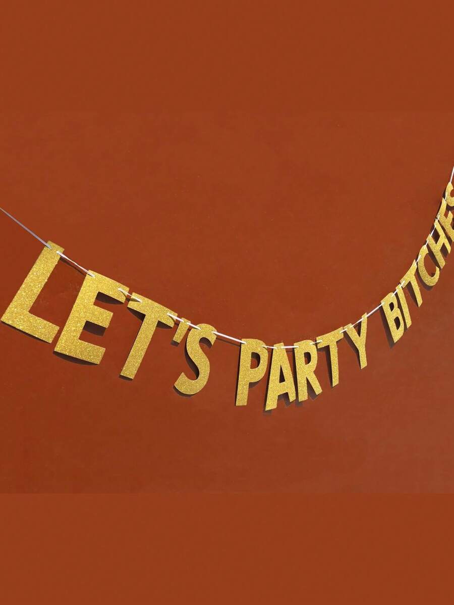 1Set, Glitter Alphabet Let's Party Banner DIY String For Bridal Shower ...