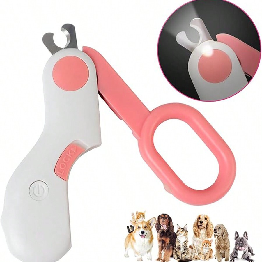 1pc Small Animal Nail Clippers With LED Lights To Avoid Excessive ...