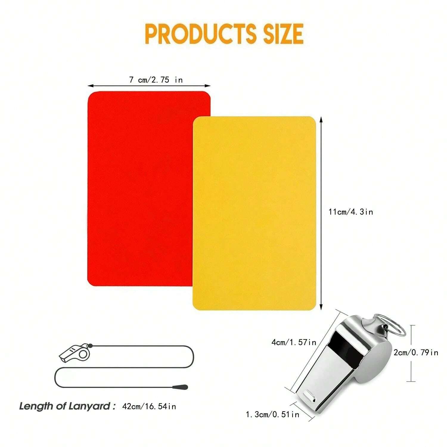 1 Pc Soccer Referee Card & Whistle Sets, Warning Referee Red And Yellow ...