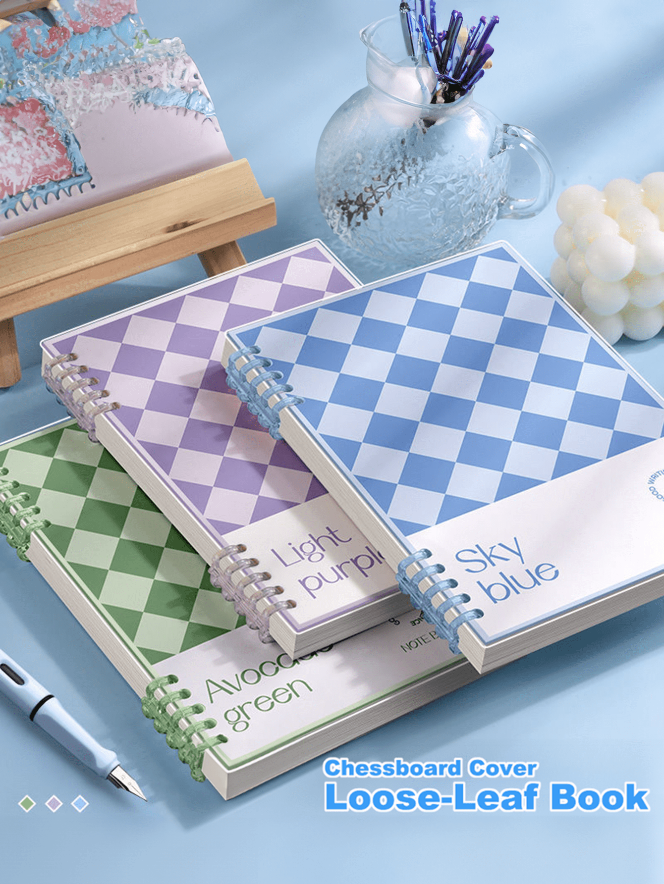 1pc B5 Size Classic Chessboard Cover Loose-Leaf Notebook, Including Up ...