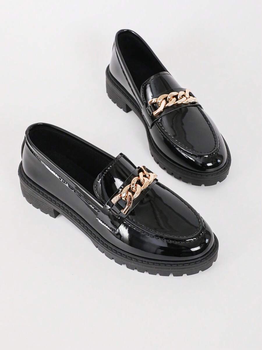 Women's Classic Loafers With Thick Sole, Flat Heels, Versatile Design ...
