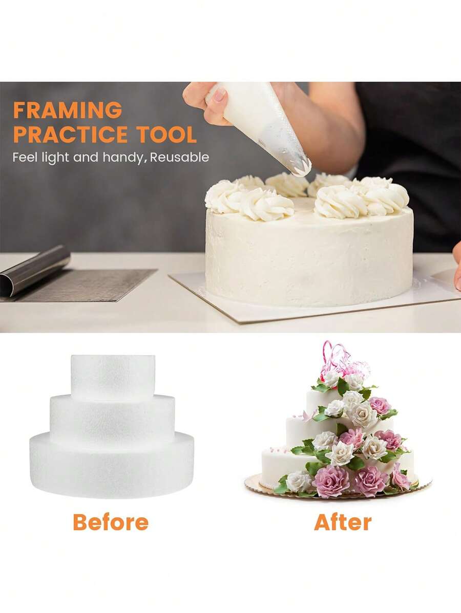 1pc Solid Foam Round Cake Mold, Diy Baking Cake Shaping Tool, Cake ...