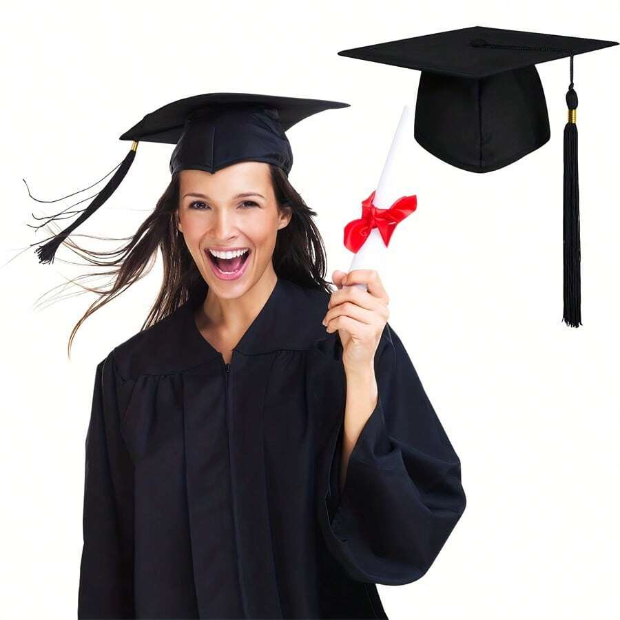 1pc Graduation Cap, Adjustable Graduation Cap, Black Graduation Cap For ...