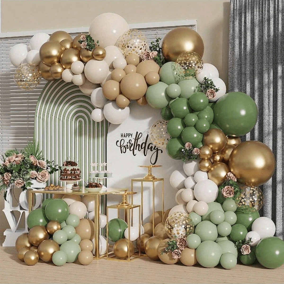 105 Pieces, Sandy Cream White Cocoa Balloon Arch Kit, Perfect Birthday ...