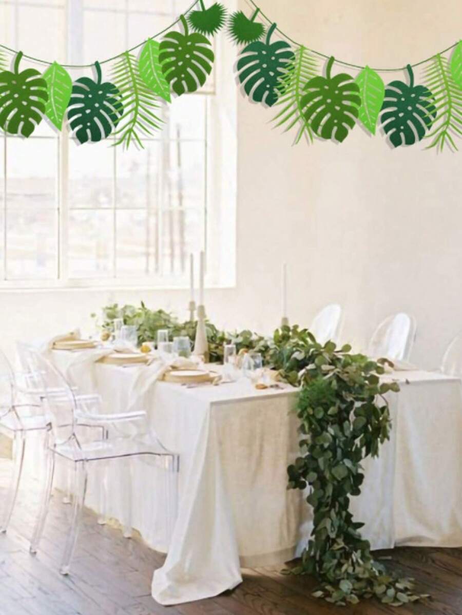 1pack Felt Flower Theme Party Decoration Bunting Banner, Simple Plant ...