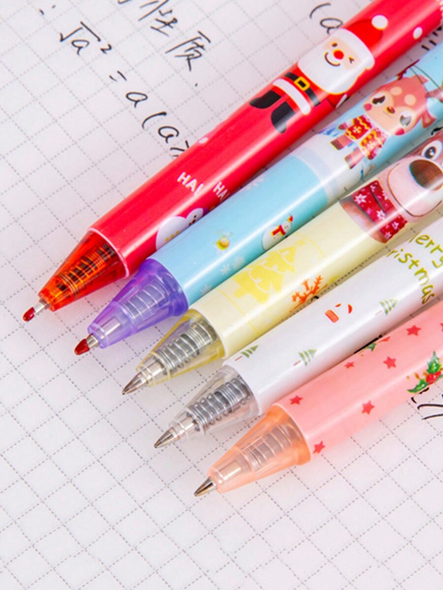 10pcs/Set Assorted Styles Cute Cartoon Clicker Ballpoint Pen With High ...