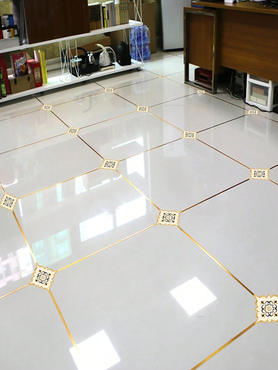 1 Sheet Of Ceramic Tile Sticker For Floor, Living Room Ground Decor ...