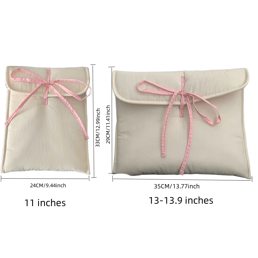 INS Ballet Style Pink Bow Clip Laptop And Tablet Bag 11 Inches IPad ...